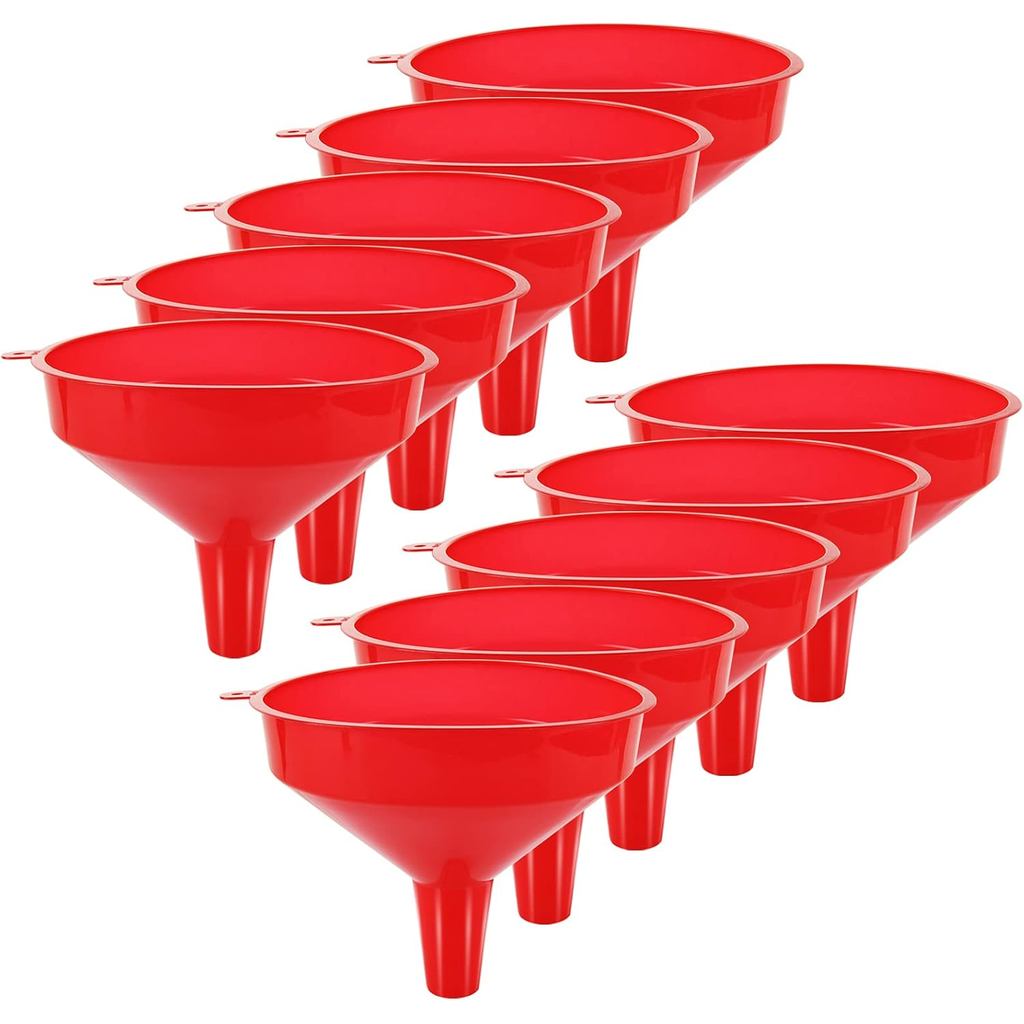 10Pcs Plastic Funnel Set, 6.3 Inch Wide Mouth Oil Funnels All Purpose ...