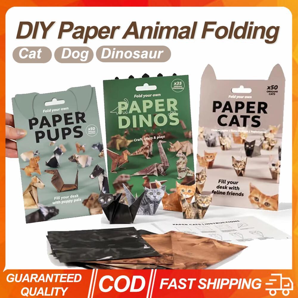 Creative DIY Paper Animal Folding Handmade DIY Paper Cat Dog Dinosaur ...