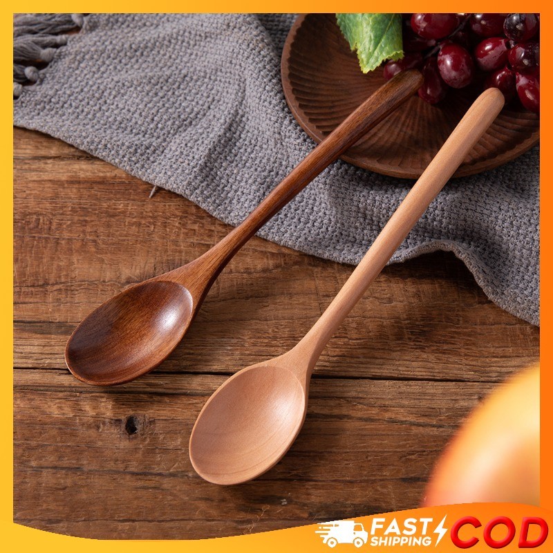 1pcs Long Handled Wooden Spoon Kitchen Wooden Soup Spoon Tableware ...