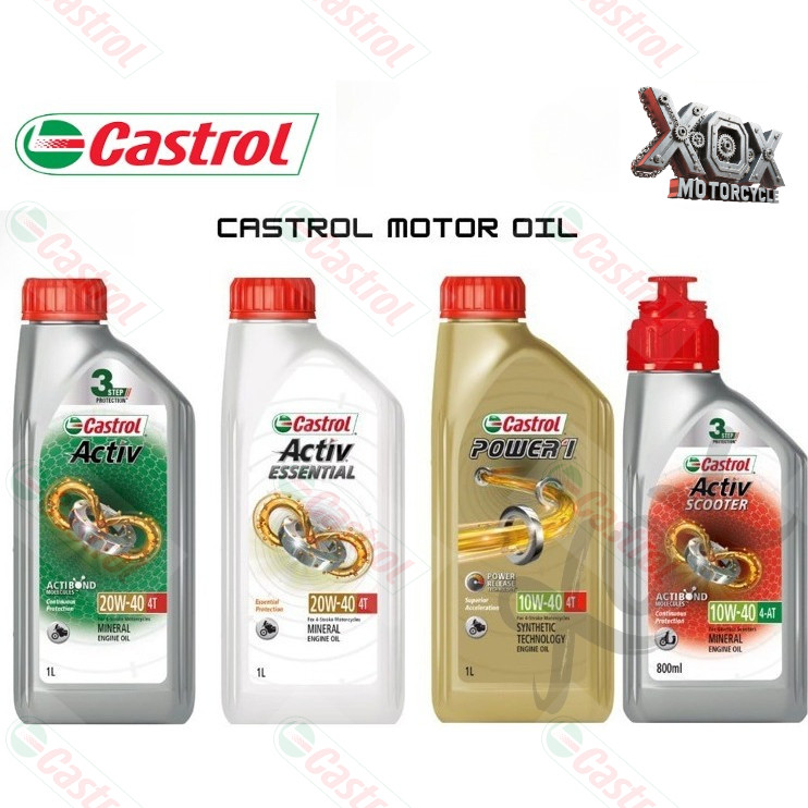 Castrol Motorcycle Oil 1L For Motorcycle POWER-10W-40 GO! -20W-40 GTX ...