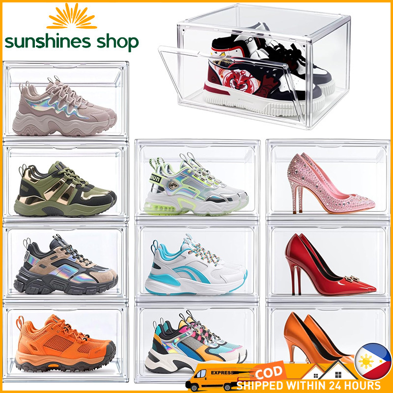 Transparent Acrylic Shoe Boxes Sneaker Display Case Clear Storage Box ...
