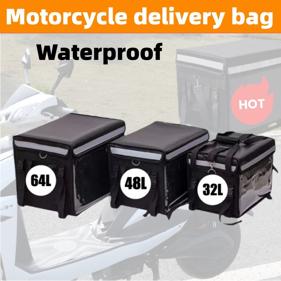 32L/48L/62L Motorcycle delivery Food Bag Thickened Waterproof Thermal ...
