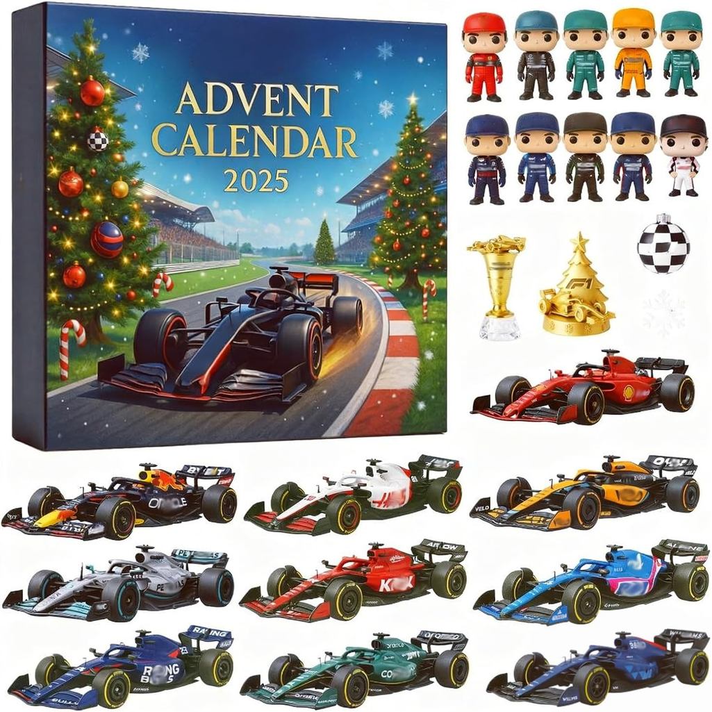 Racing Car Themed 2025 Advent Calendar 24 Day Countdown with 2D ...