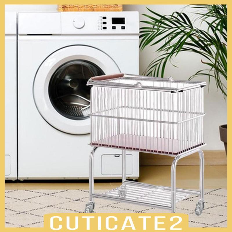 [Cuticate2] 2 Tier Mobile Laundry Hamper Cart 2 in 1 Design ...