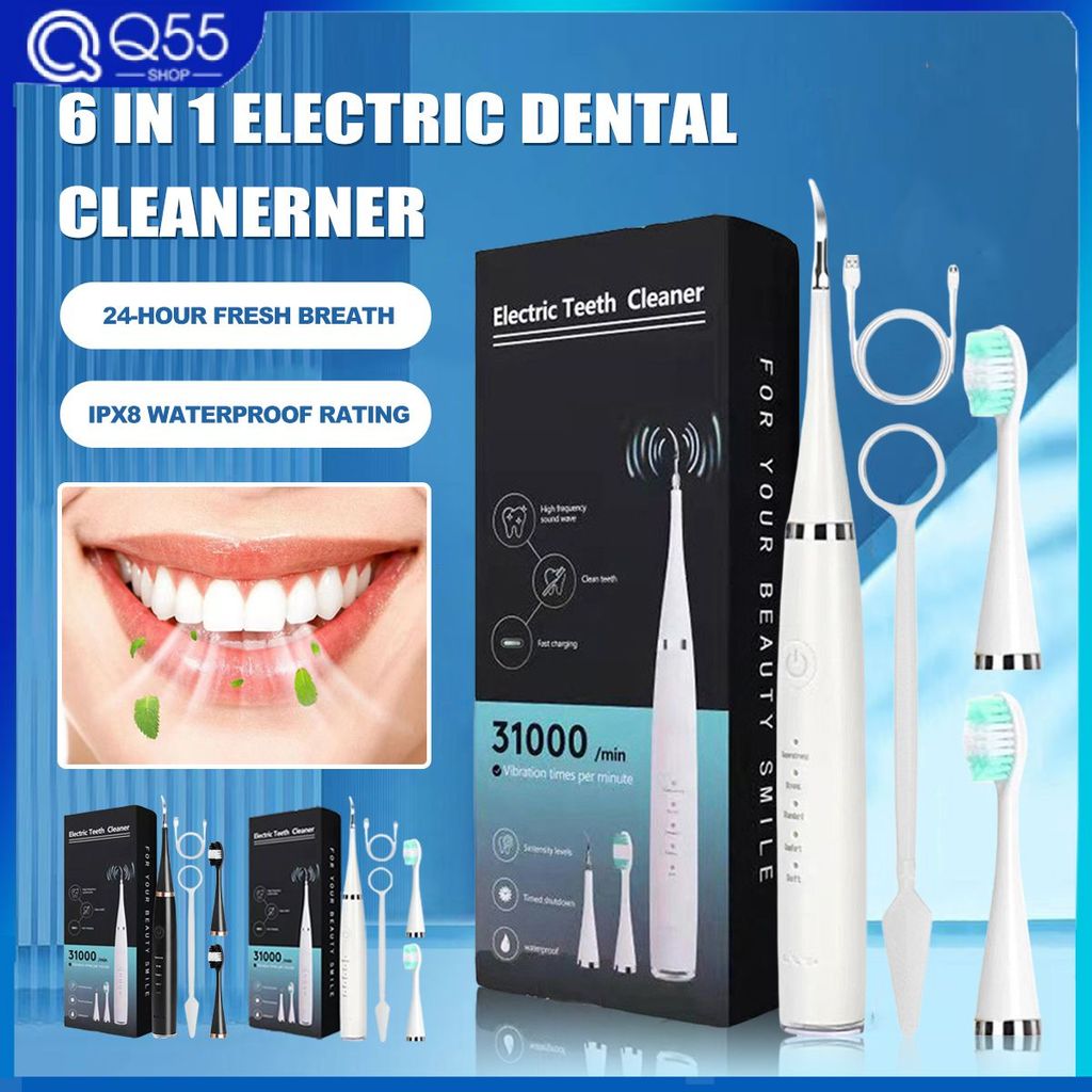 New Ultrasonic Electric Tooth Cleaner Battery Multifunctional 6 In1 ...