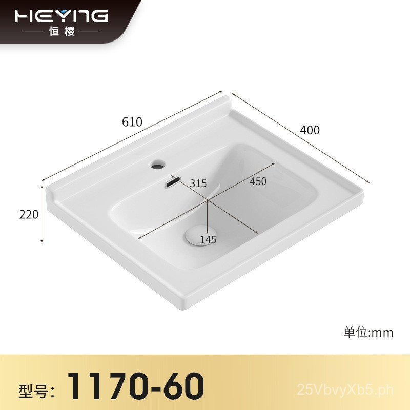New Style Middle Basin Ceramic Integrated Basin Bathroom Cabinet Basin ...