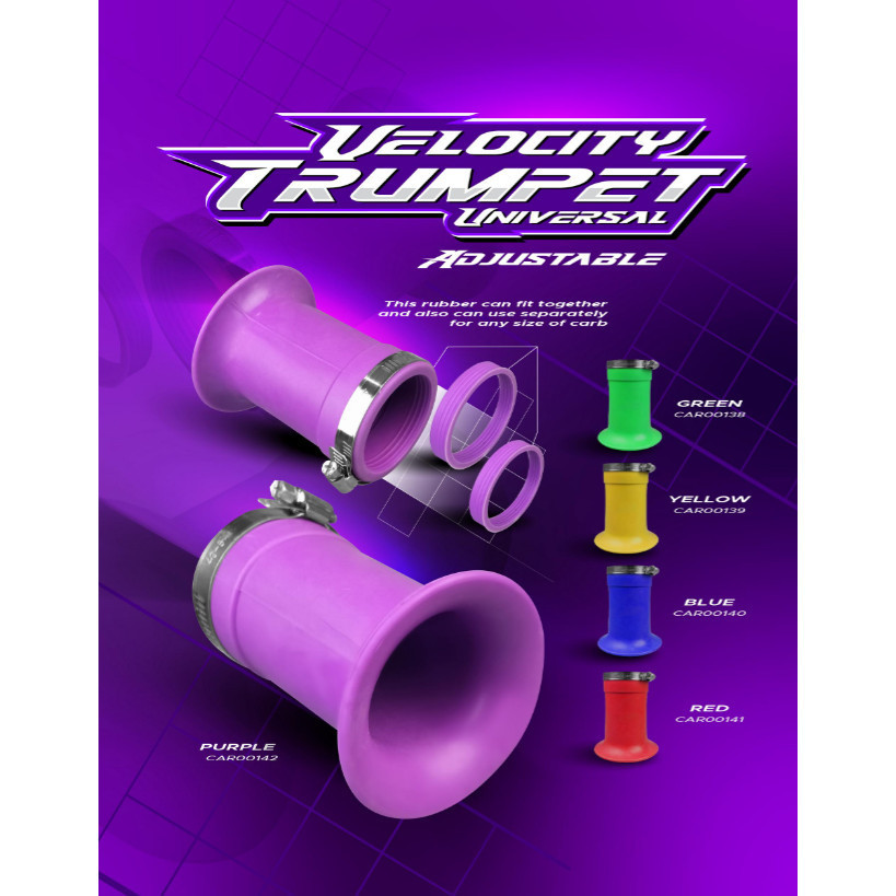 UNIVERSAL ADJUSTABLE * 35MM -45MM * ESPADA RACING VELOCITY TRUMPET ...