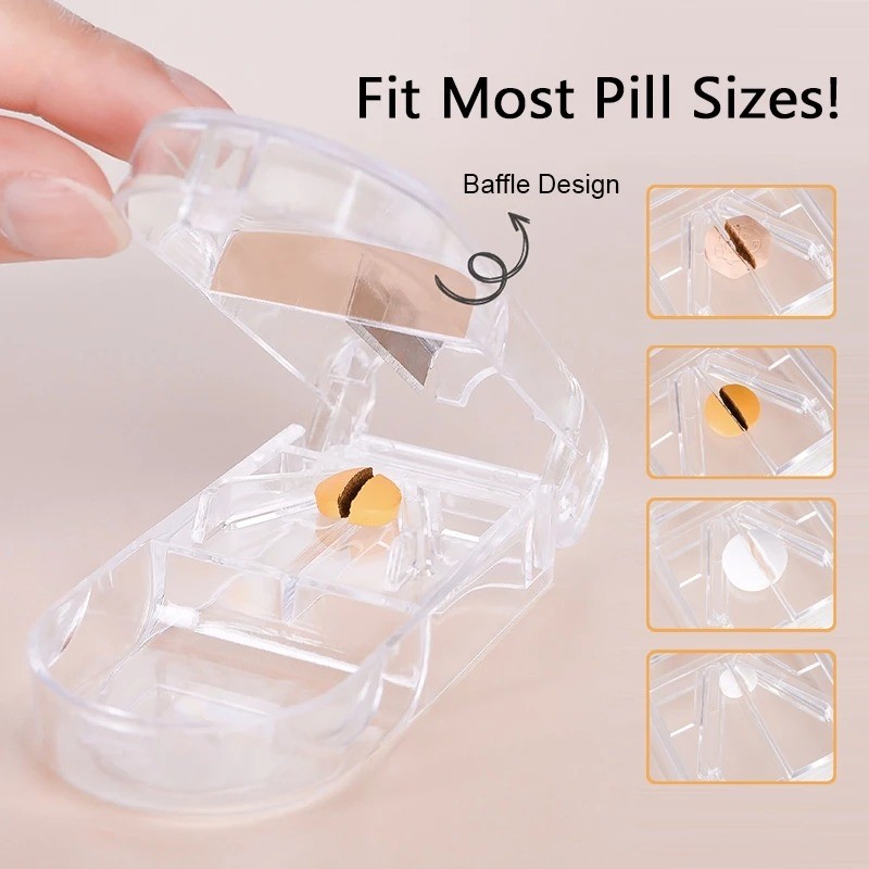 Tablet Pill Splitter Pill Cutter Box Portable Tablet Cutter Pill Holder ...