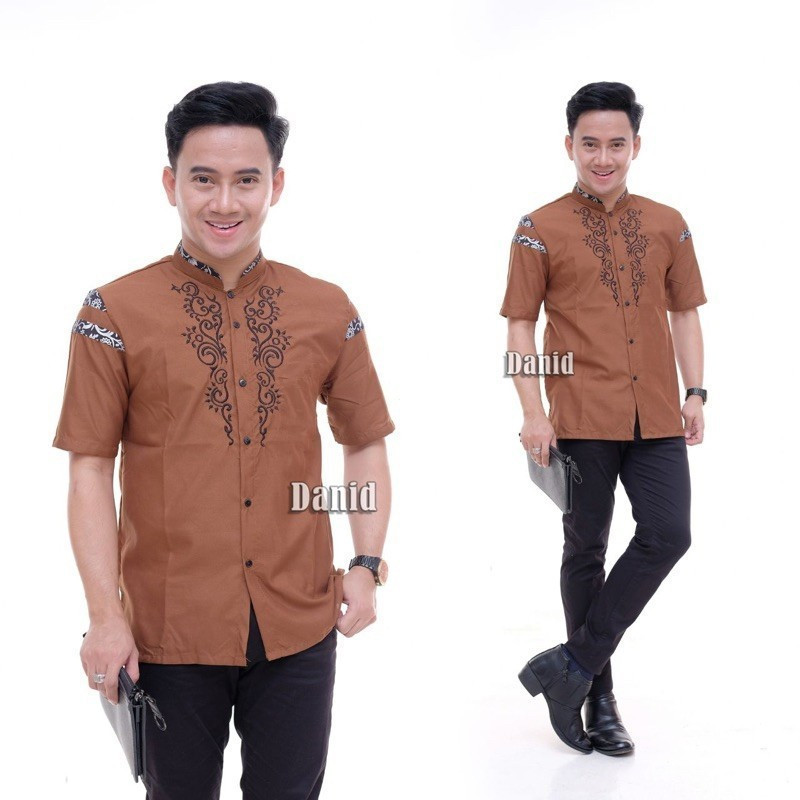 Ethnic Tribal Style Men's Stand Collar Short Sleeve Top Retro Floral ...