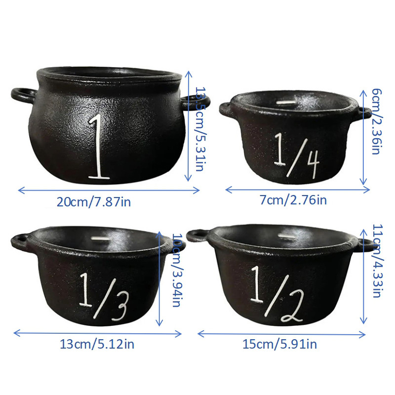 【HGPH】 Mini Witch Cauldron Set Halloween Mystical ck Cauldron With ...