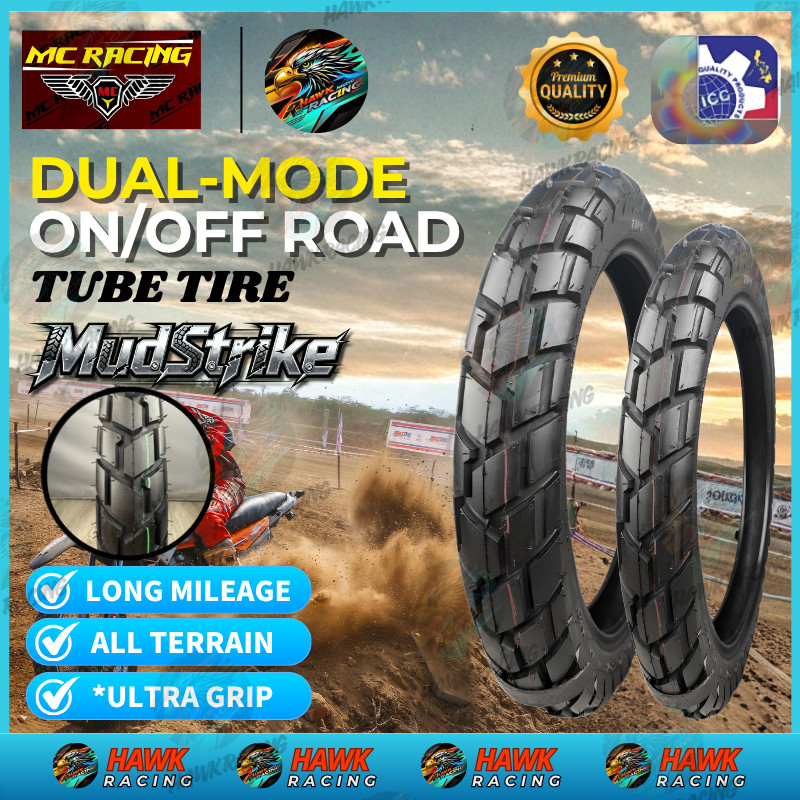 Motorcycle DUAL-MODE Tube Type Tire On/Off Road MudStrike 17inch Gulong ...
