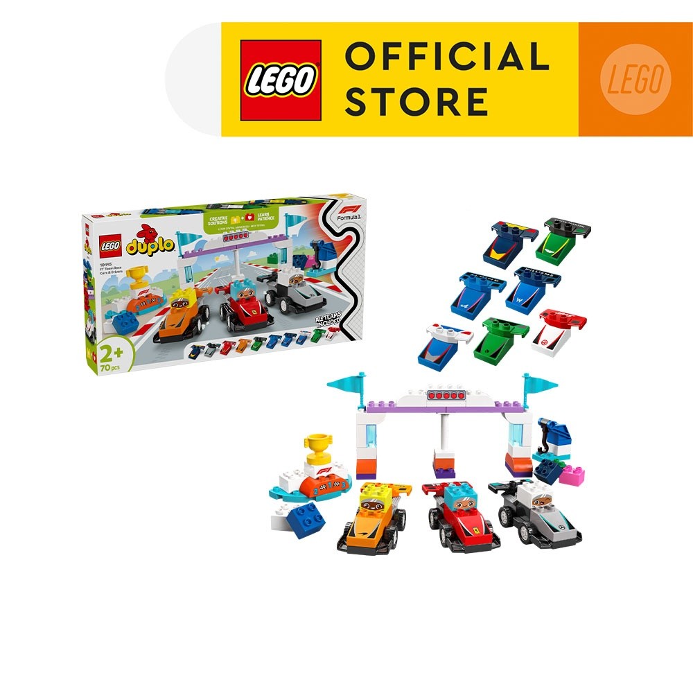 LEGO DUPLO 10445 F1️ Team Race Cars & Drivers (70 Pieces) | Shopee ...