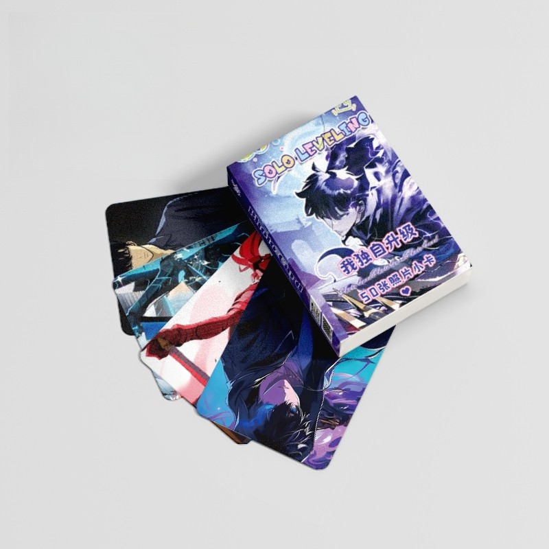 50-55pcs Manga Manhwa Solo Leveling Laser Holographic Lomo Cards Run ...