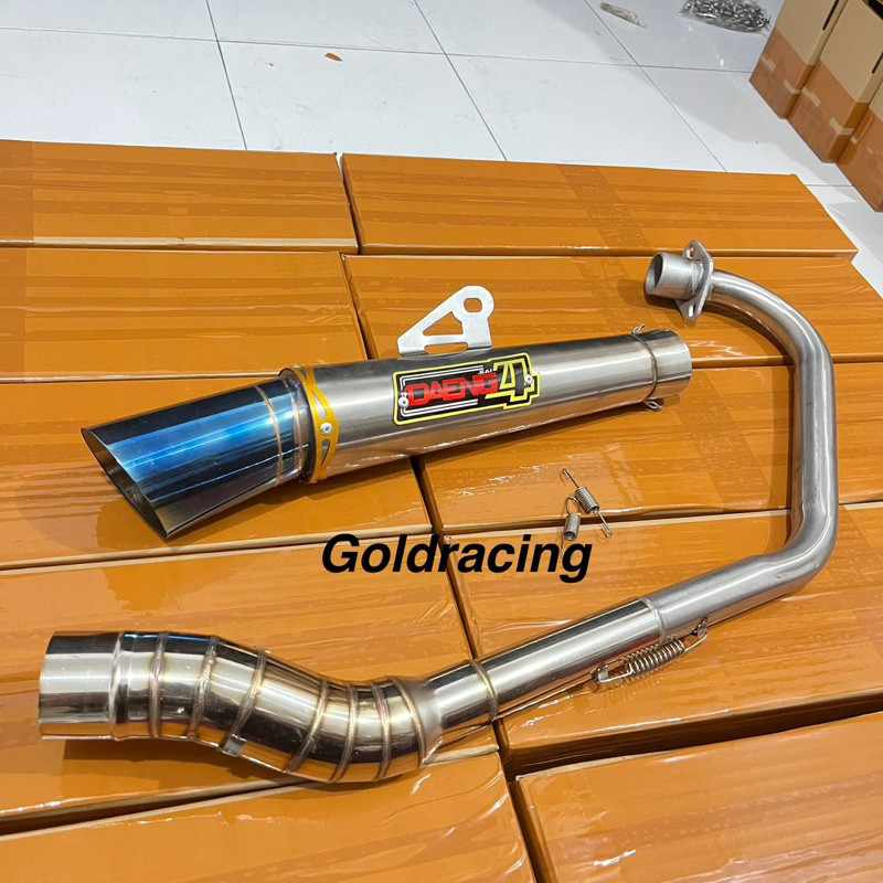 BIG elbow stainless pipe exhaust daeng sai4 51mm for tmx 125 tmx 150 ...