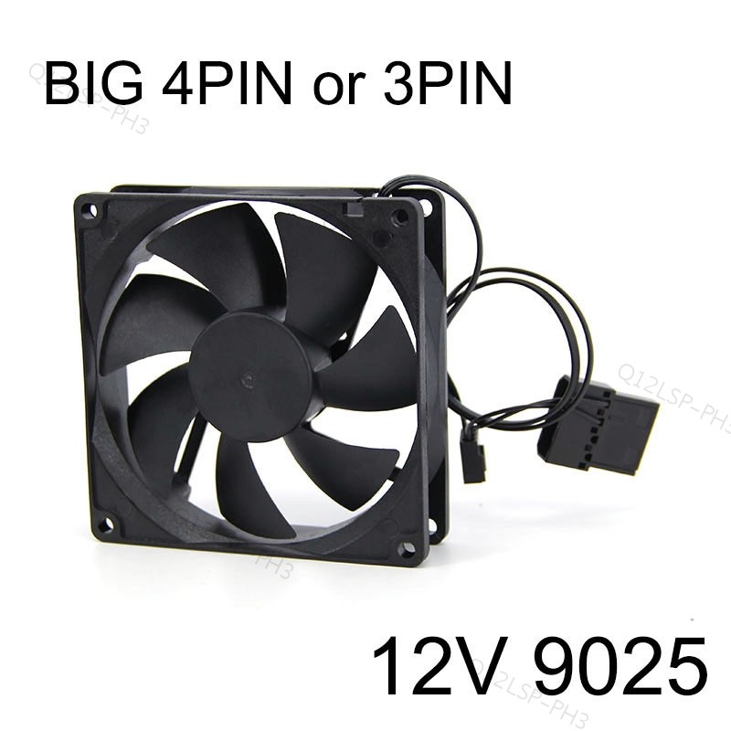 Cooling Fan DC 12v 90*90*25 3pin or big 4pin Brushless Computer 9cm ...