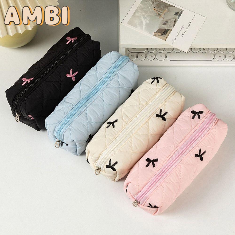 AMBI Student Pen Pouch, INS Style Large-Capacity Bow Pencil Bags ...