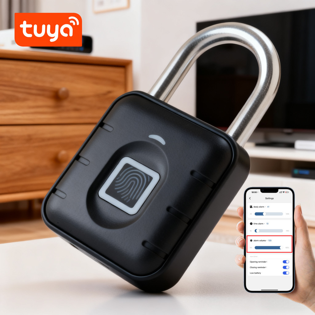 Tuya APP Waterproof Smart Padlock Fingerprint Password Unlock Smart ...