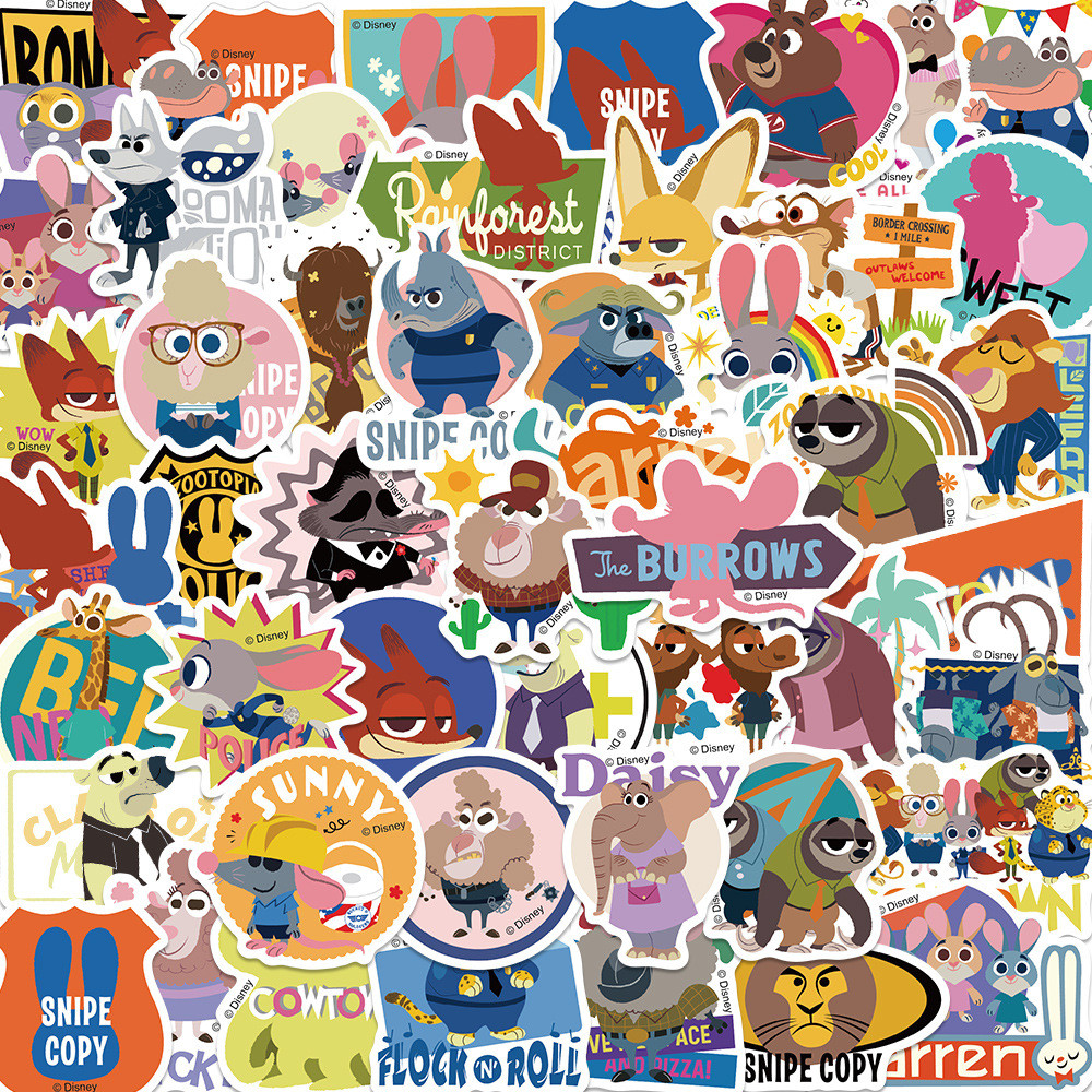 50 Pieces Disney Official Zootopia Graffiti Stickers - Waterproof DIY ...