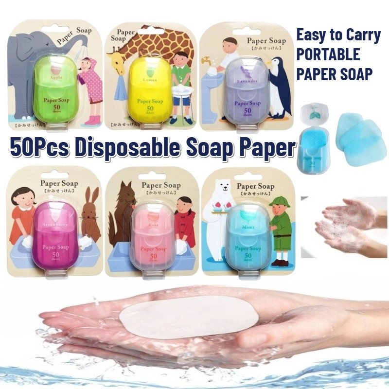 50Pcs Disposable Soap Sheets Traveling Soap Paper with Scent Portable ...
