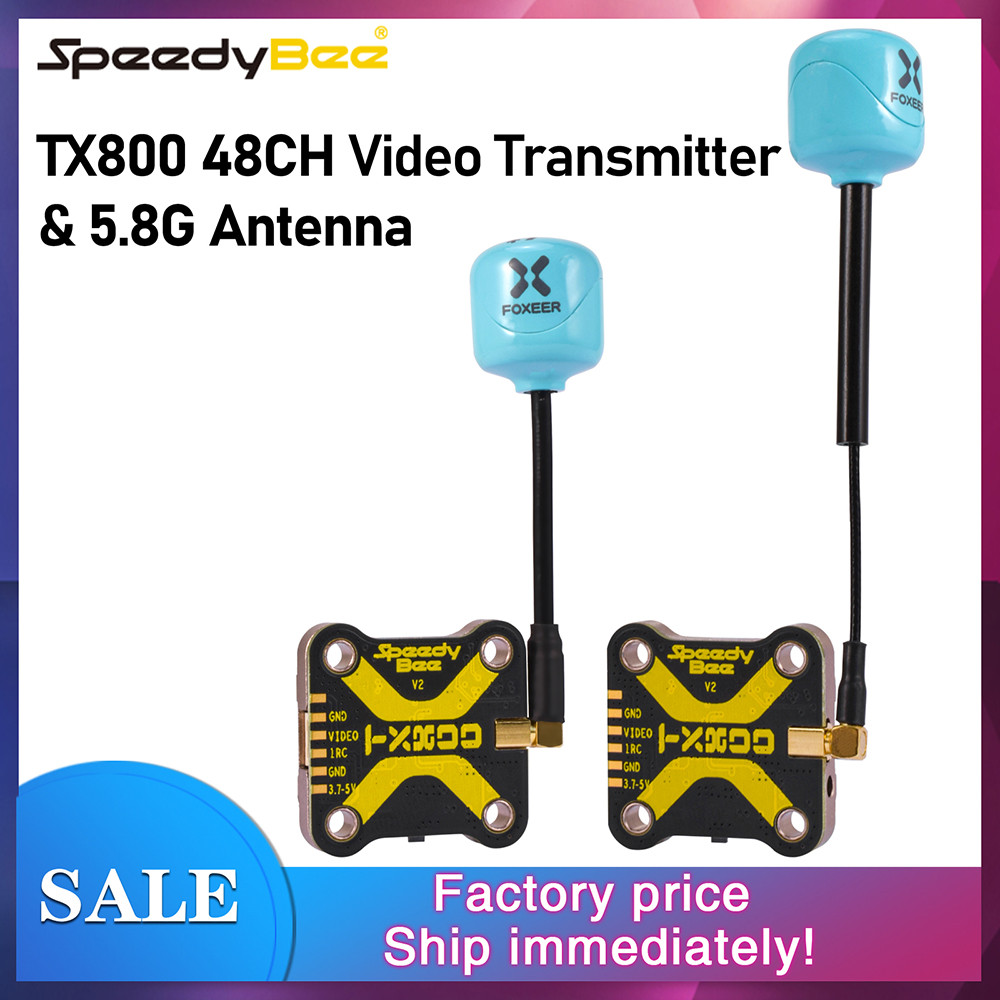 SpeedyBee TX800 Video Transmitter FPV VTX 48CH with 5.8G Antenna For RC ...