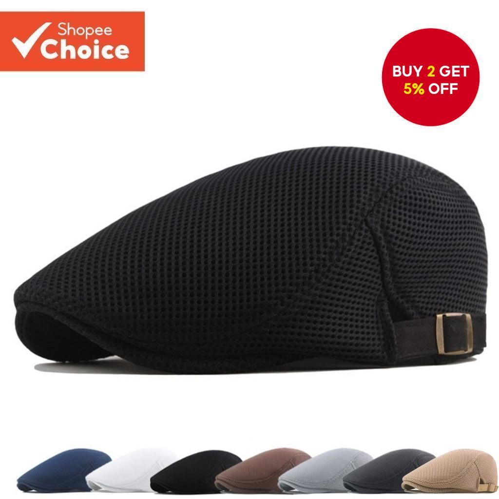 Men'S Breathable Durag for Men Mesh Beret Adjustable Hat British Sun ...
