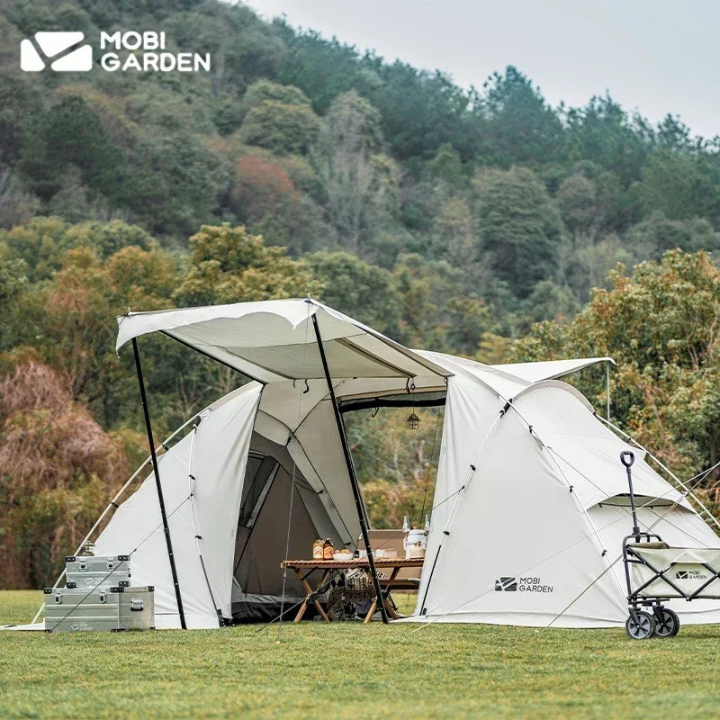 Mobi Garden Shijia Sj4 Large Family Tent Glamping 2 Rooms 4 Persons For ...