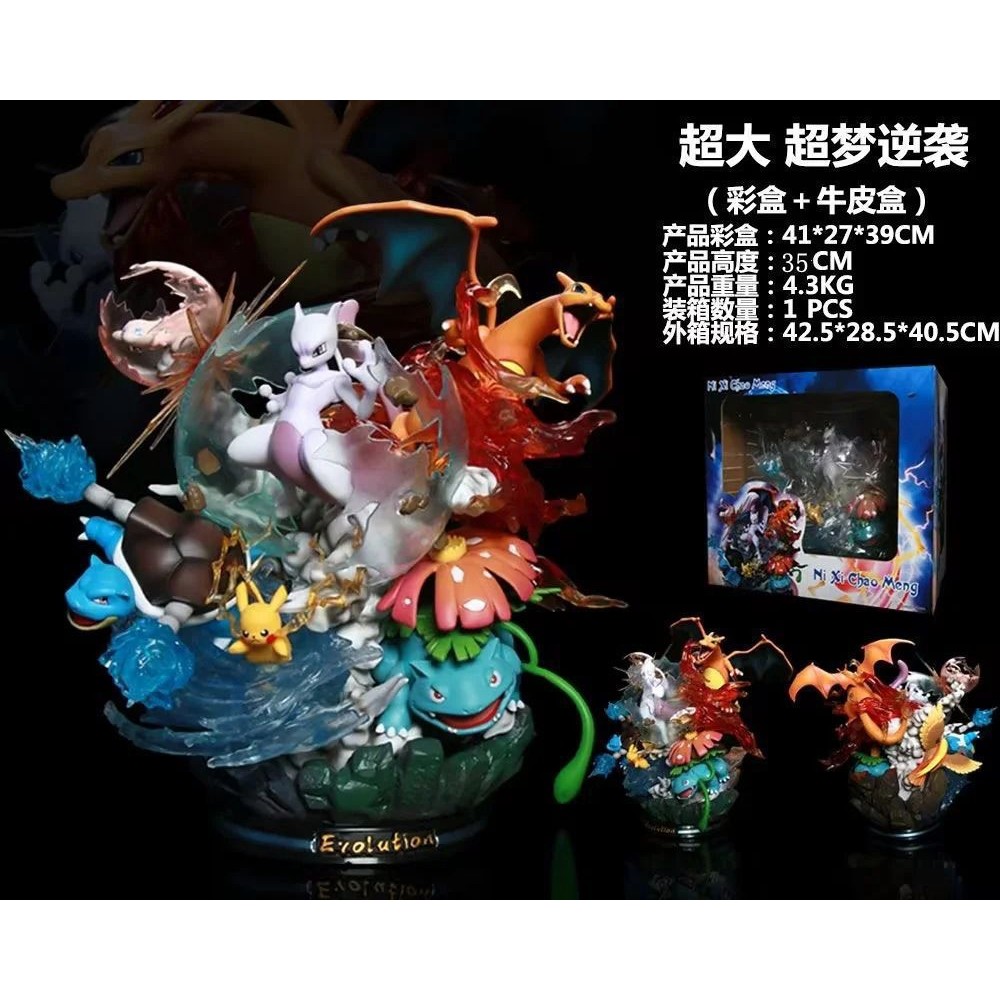 Pokémon GK Super Large Counterattack Mewtwo Pikachu Squirtle Charmander ...