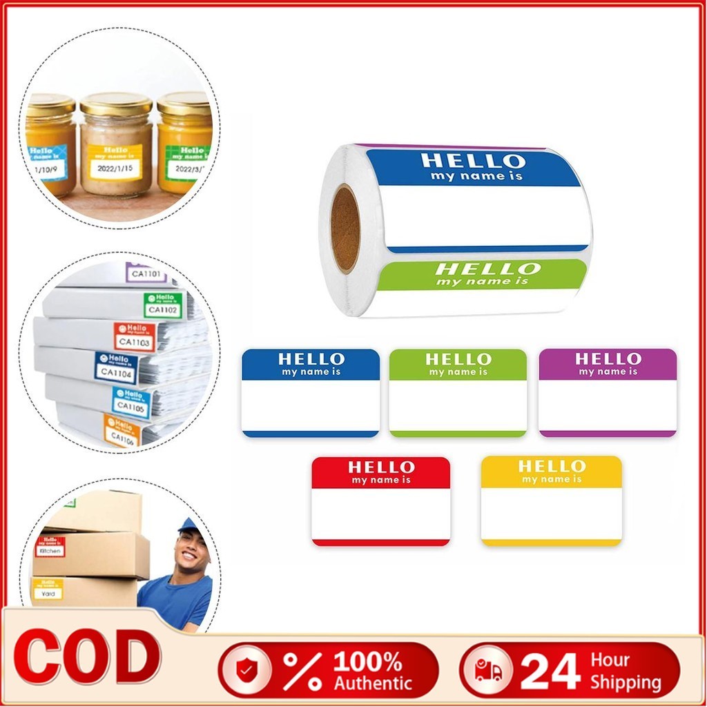 Sticky Labels 300Pcs/Roll Kraft paper Waterproof Durable 5 Colors Index ...