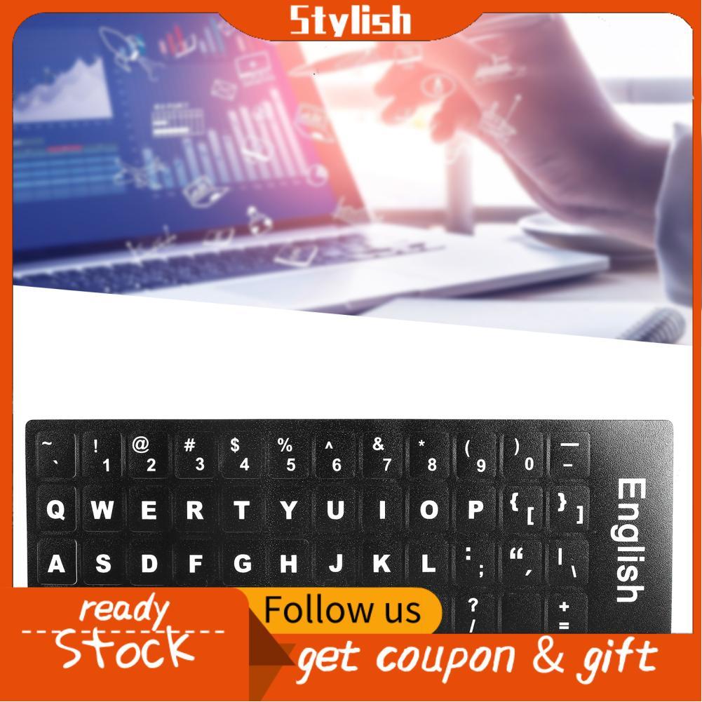 Stylish365 English Keyboard Stickers PVC Dustproof Replacement Decals ...