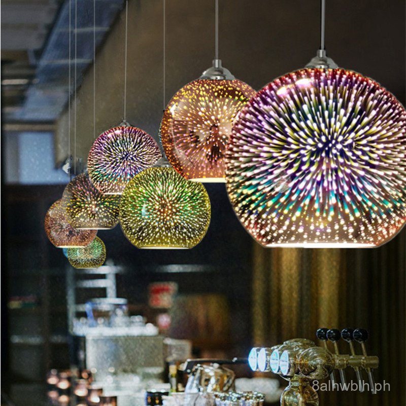 Creative Personality LED Color3D Glass Chandelier Nordic Postmodern ...