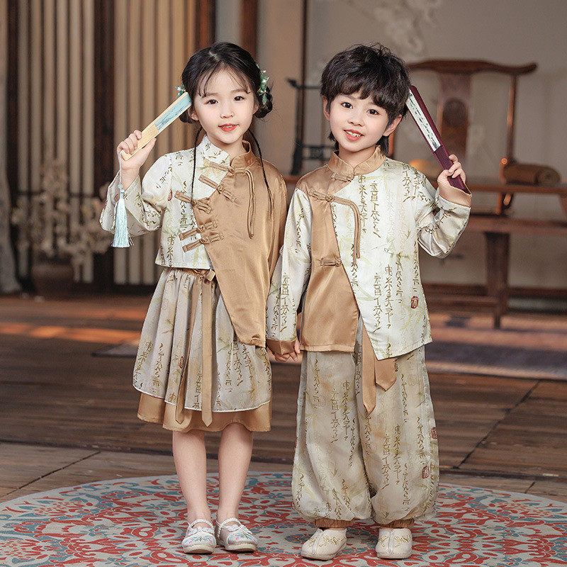Boys' Hanfu Spring and Autumn Thin Chinese Style Baby Tang Suit Set ...