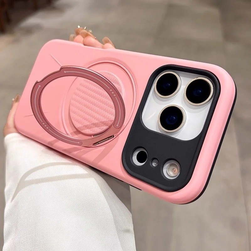 luxury Silicone Rotating bracket Magnetic Case For iPhone 17 Air 16 15 ...
