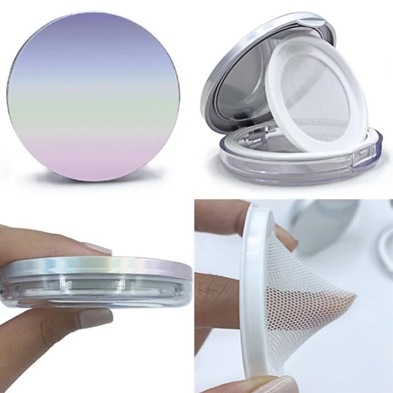 Portable Loose Powder Compact Container with Built-in Mirror Powder ...
