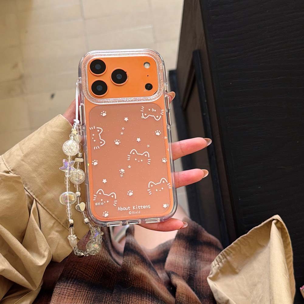 13 17ProMax cute cat pattern transparent phone case compatible for ...