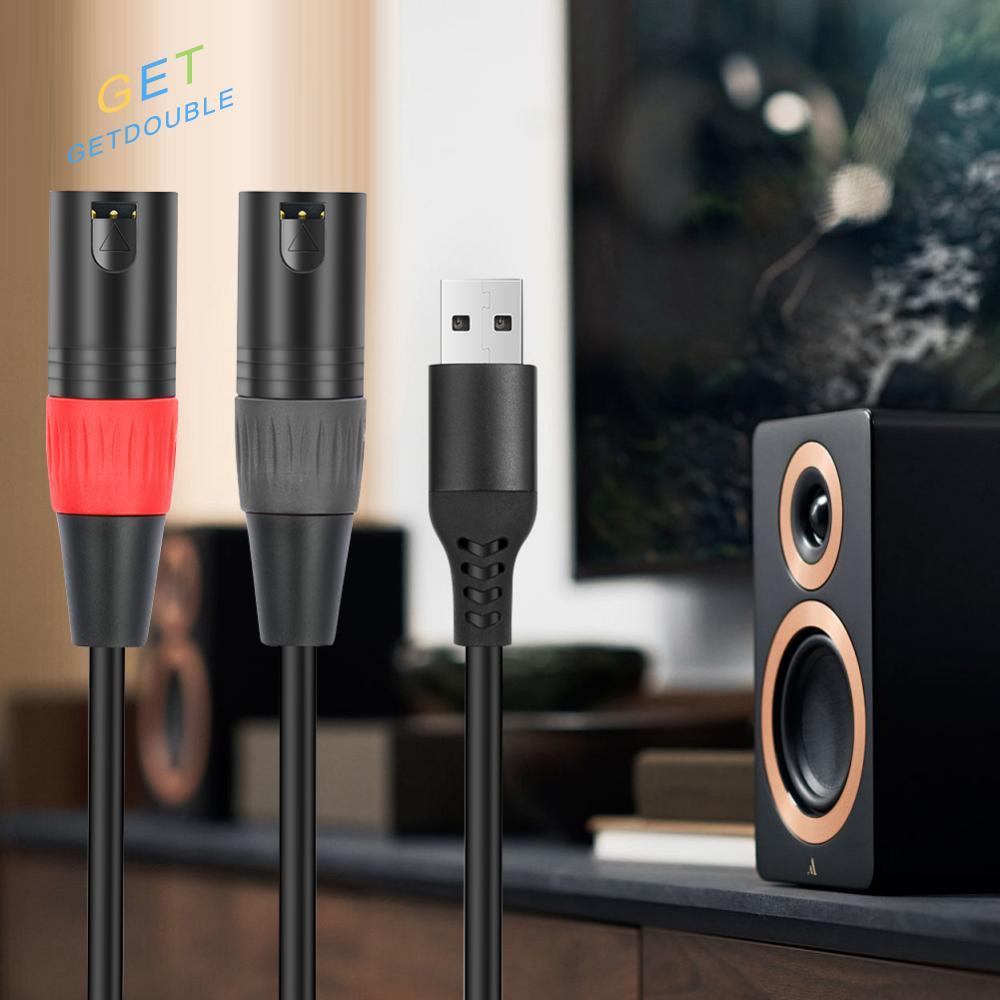 USB To Dual XLR Male Output Cord USB A To 2 XLR Male Stereo Audio Cable ...