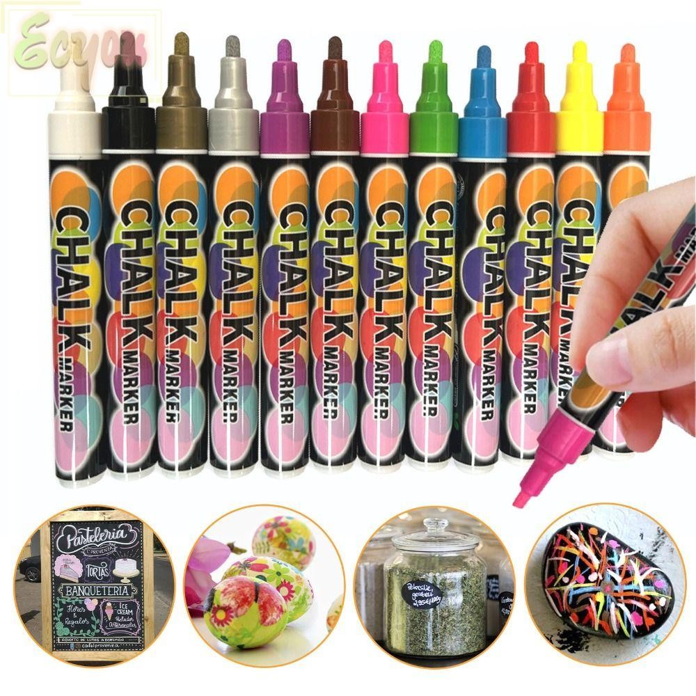 ECYOU Dust-free Chalk, Water Soluble Pen Clip Liquid Chalk Marker ...