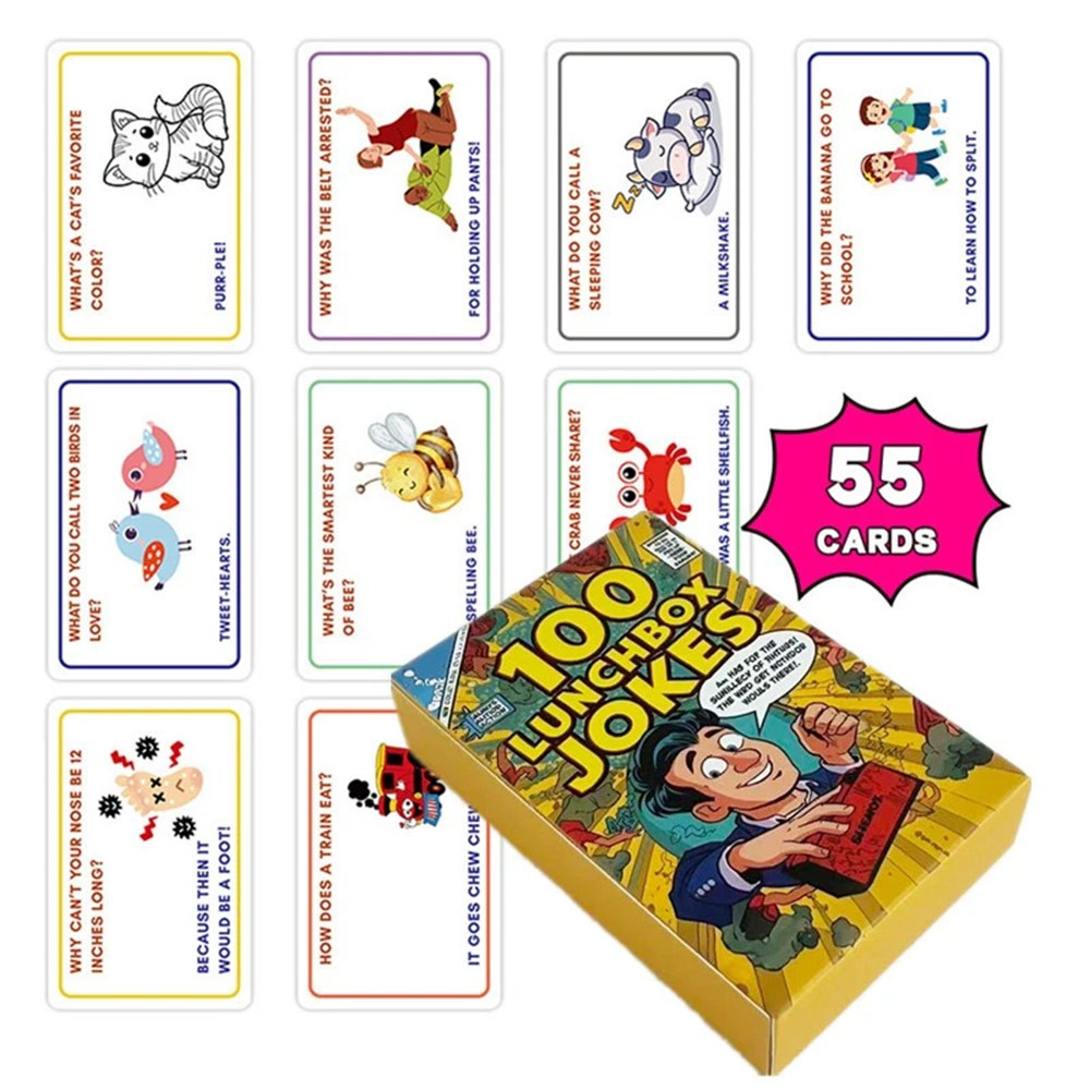 100 Lunchbox Jokes Cards: Fun Kids' Snack Time Humor, Portable Game Set ...