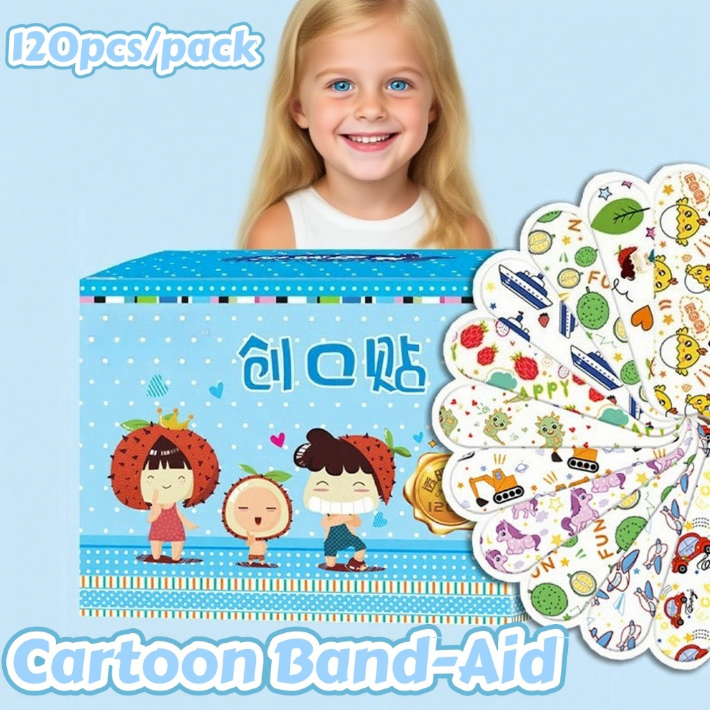 120pcs Band Aid for Kids Cute Printed Cartoon Breathable Kids Adhesive ...