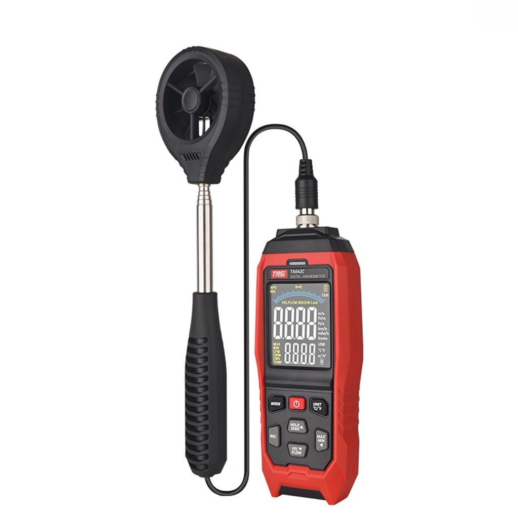 TA642C Digital Anemometer LCD Backlight Display Measuring Air Flow ...