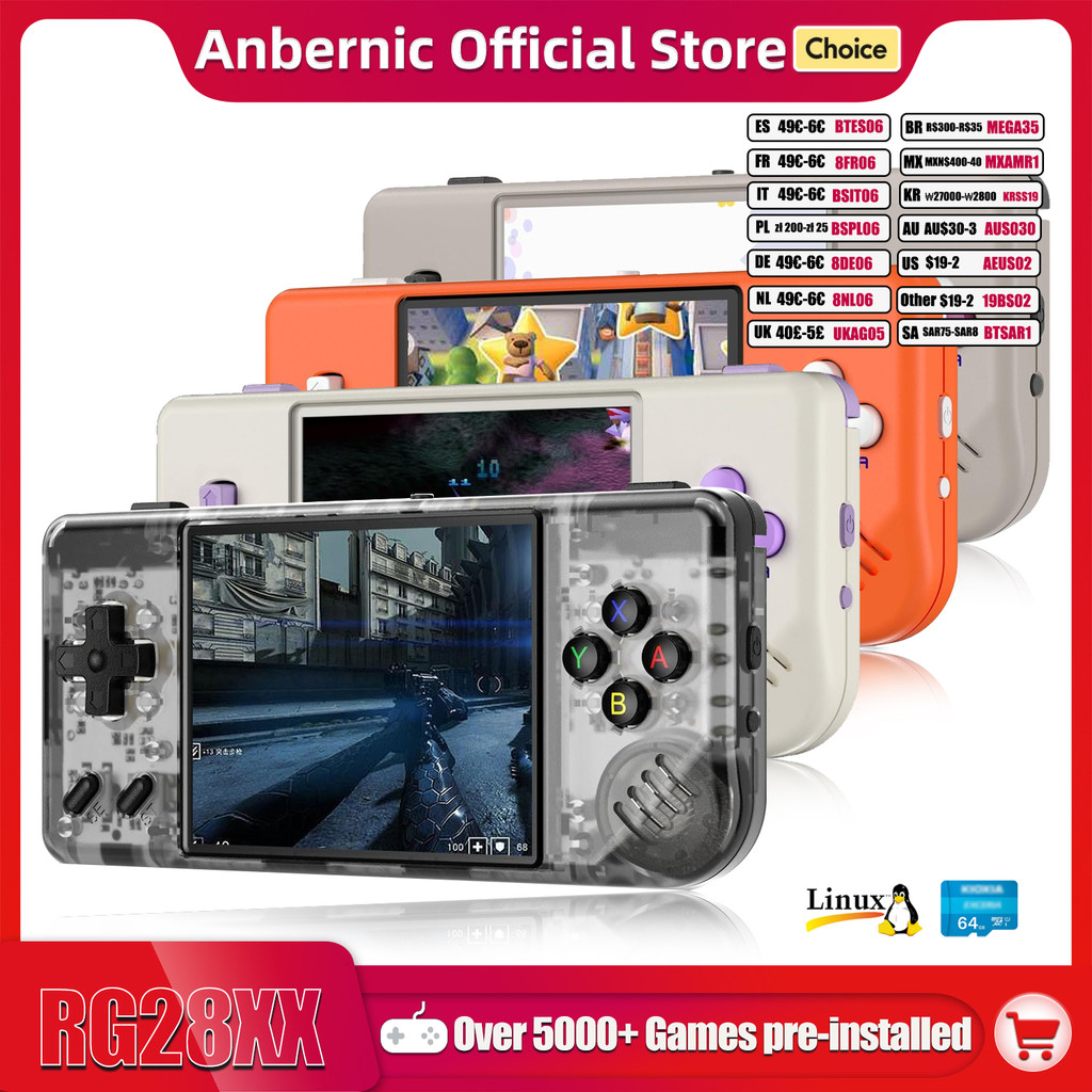 ANBERNIC RG28XX Handheld Game Console 2.83-inch 640*480 IPS Screen ...