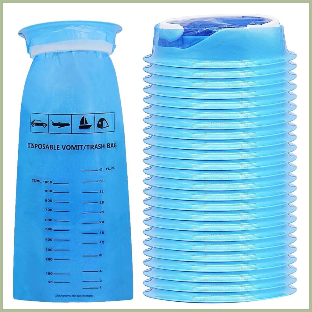 Vomit Bags 25x/50x Portable Emesis Puke Bags Leak Resistant 1000ml ...