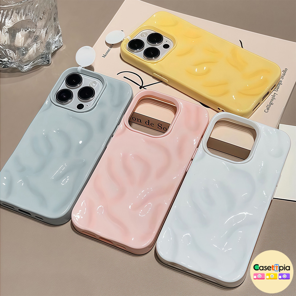 Glossy Wavy Soft Silicone Phone Case For iPhone 11 13 16 XR XS Max 12 ...