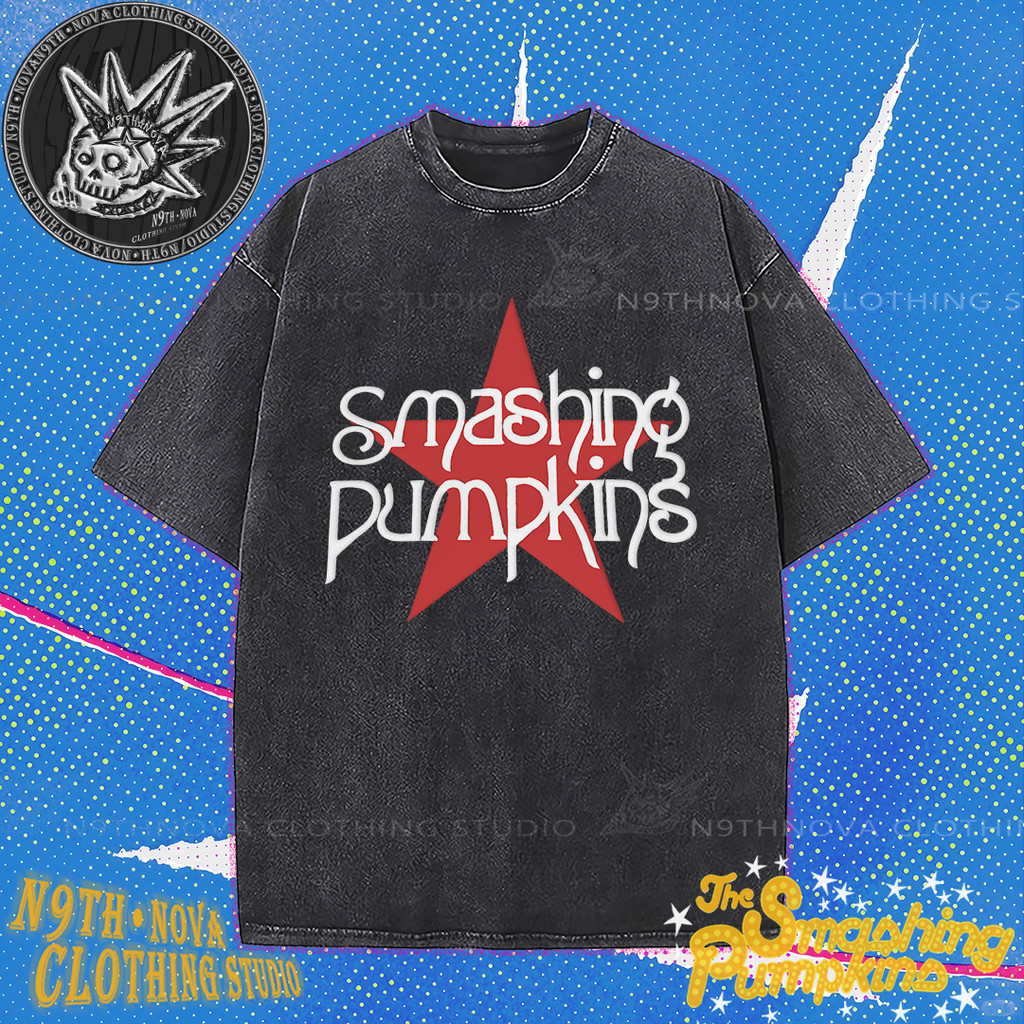 N9THNOVA COD [Smashing Pumpkins] Band Washed Pure Cotton Men's T-shirt ...