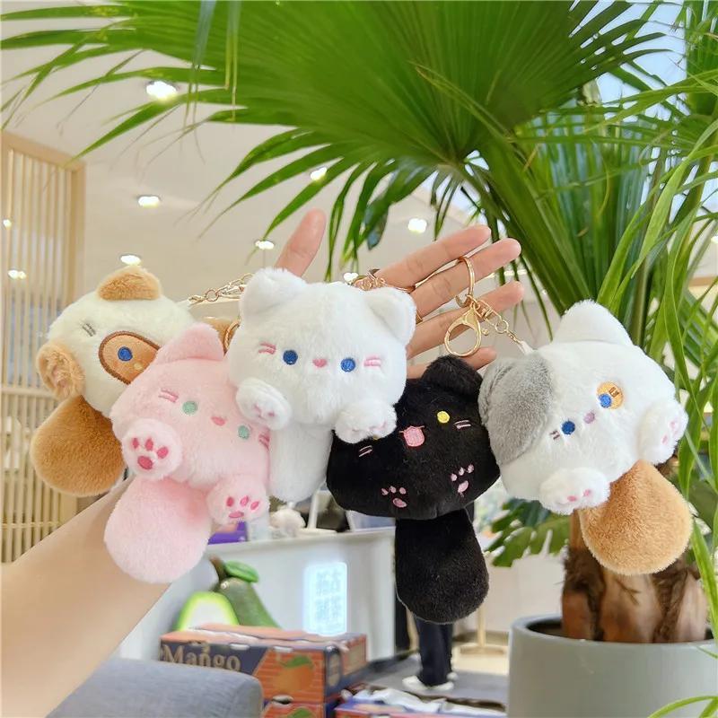 Cute Plush Cat Toy Doll Squeak Keychain Handbag Schoolbag Car Backpack ...