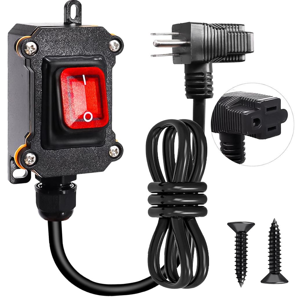 mxuteuk Inline Cord Switch with 4Feet 18AWG 3-Pronged Cable Piggyback ...