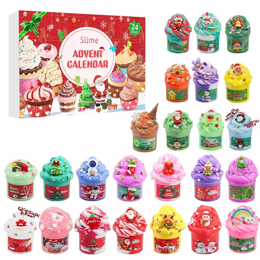 Slime Advent Calendar 2025 24 Days Fluffy Butter Slime DIY Kit ...