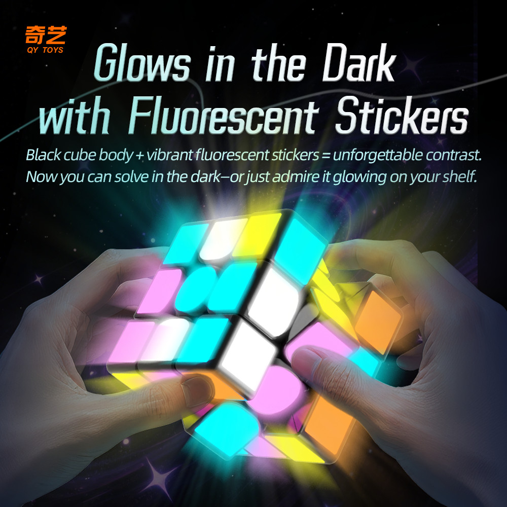 Qiyi Fluorescent Mirror 2x2 3x3 pyraminx Magnetic Magic Speed Cube ...
