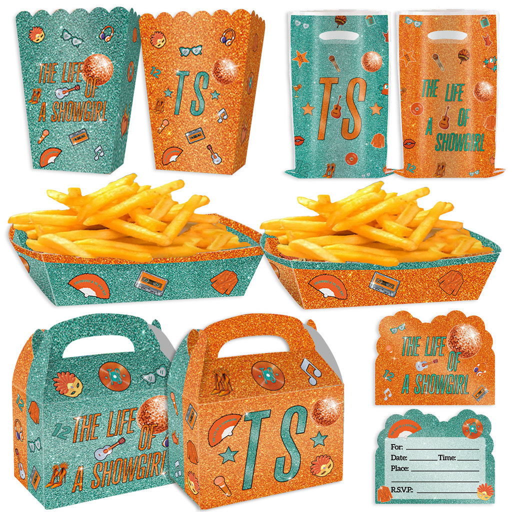 Taylor Swift Themed Party Decorations Cake Toppers Snack Box Fries Box ...