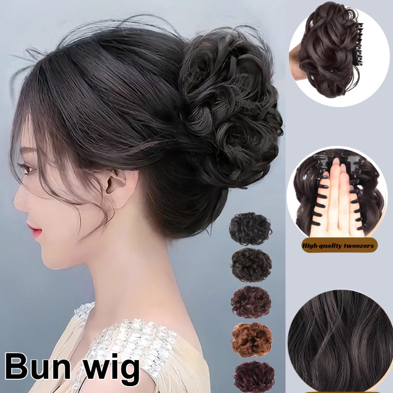 Hair clip-style fluffy bun Grab Hair Buns Wig Hair Bands | Shopee ...