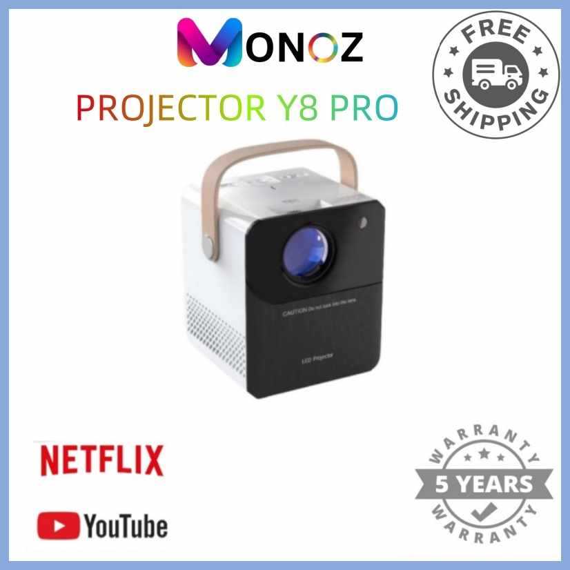 MONOZ Projector Y8 PRO Mini Portable Smart 6000 Lumens 4K UHD Projector ...